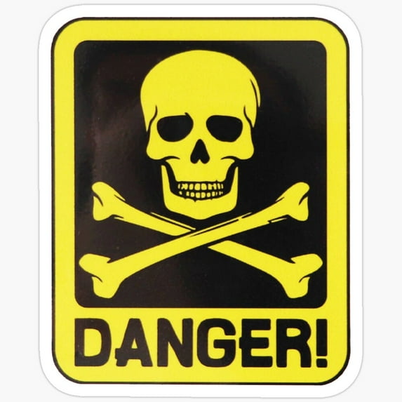 Danger Sign Sticker Phone Decal Water Bottle Stickers Car Decals ...