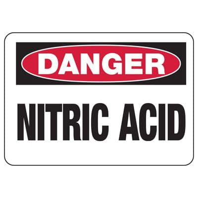 Danger Signs - Nitric Acid Safety & Compliance Signs/OSHA & ANSI ...