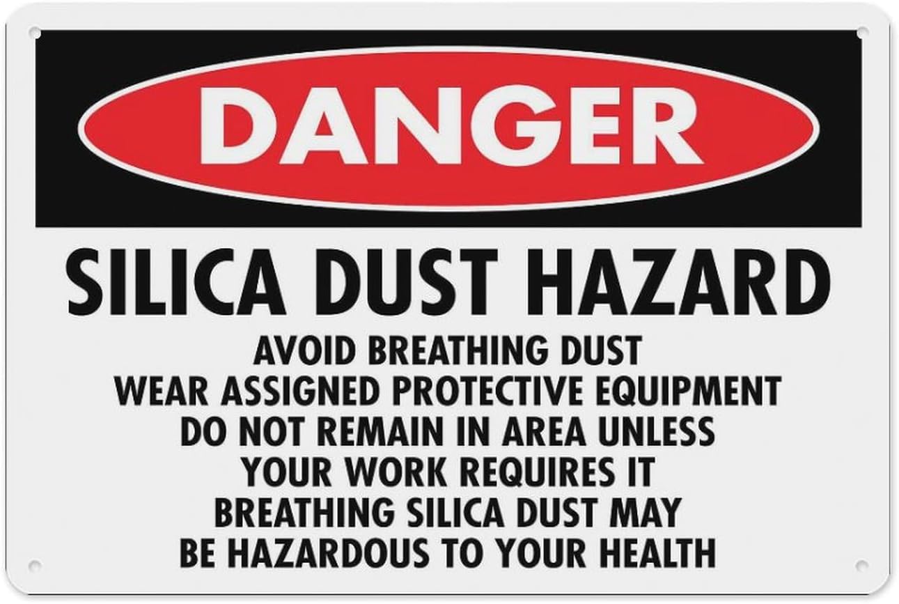 Danger Silica Dust Hazard Avoid Breathing Dust Sign 8"x12" - Aluminum ...