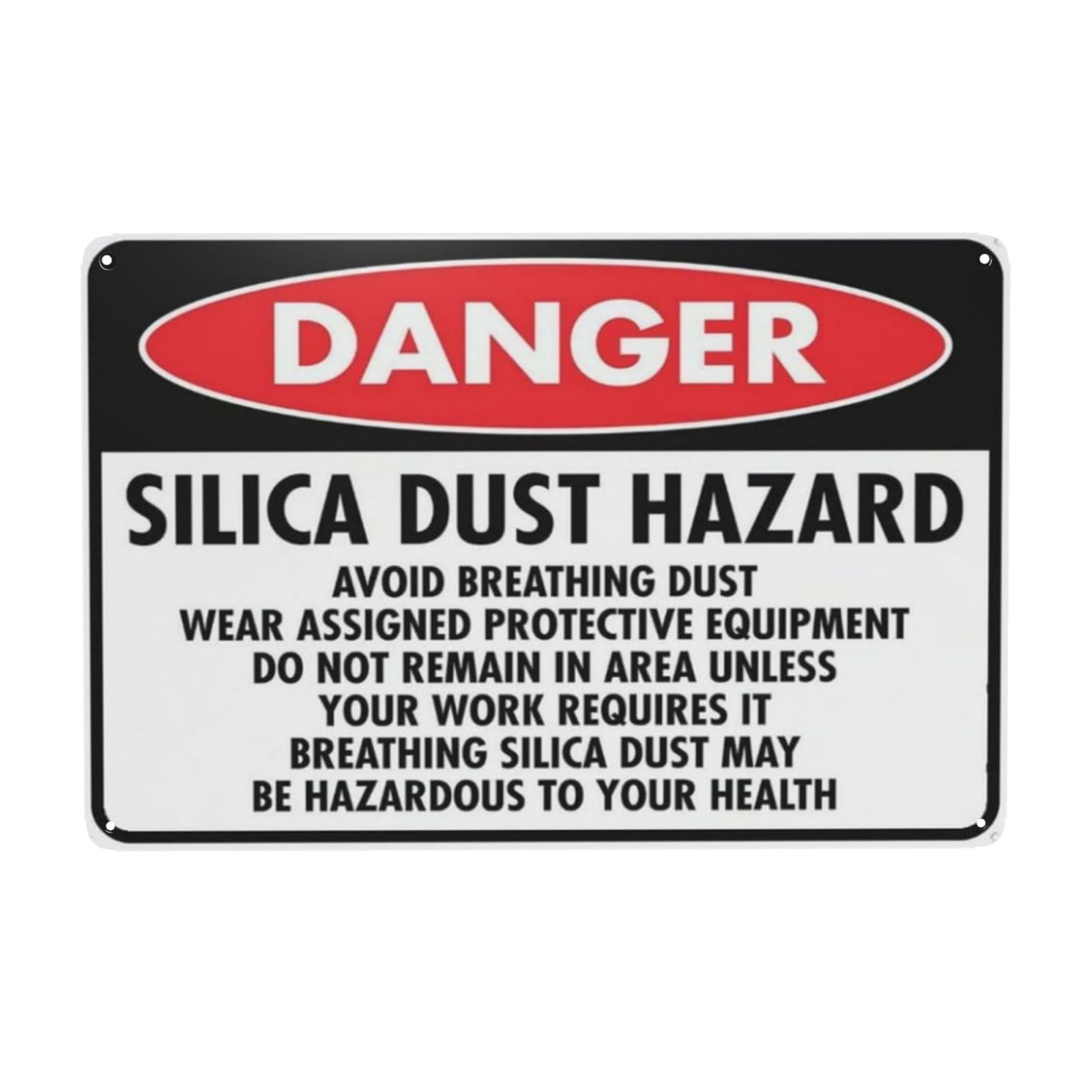 Danger Silica Dust Hazard Avoid Breathing Dust Sign Tin Sign Warning ...