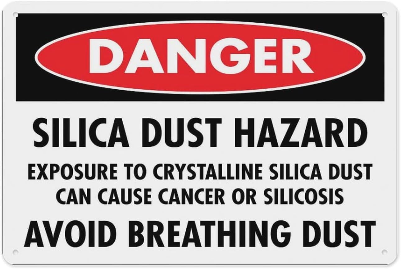 Danger Silica Dust Hazard Exposure Sign 8"x12" - Aluminum Tin Warning ...