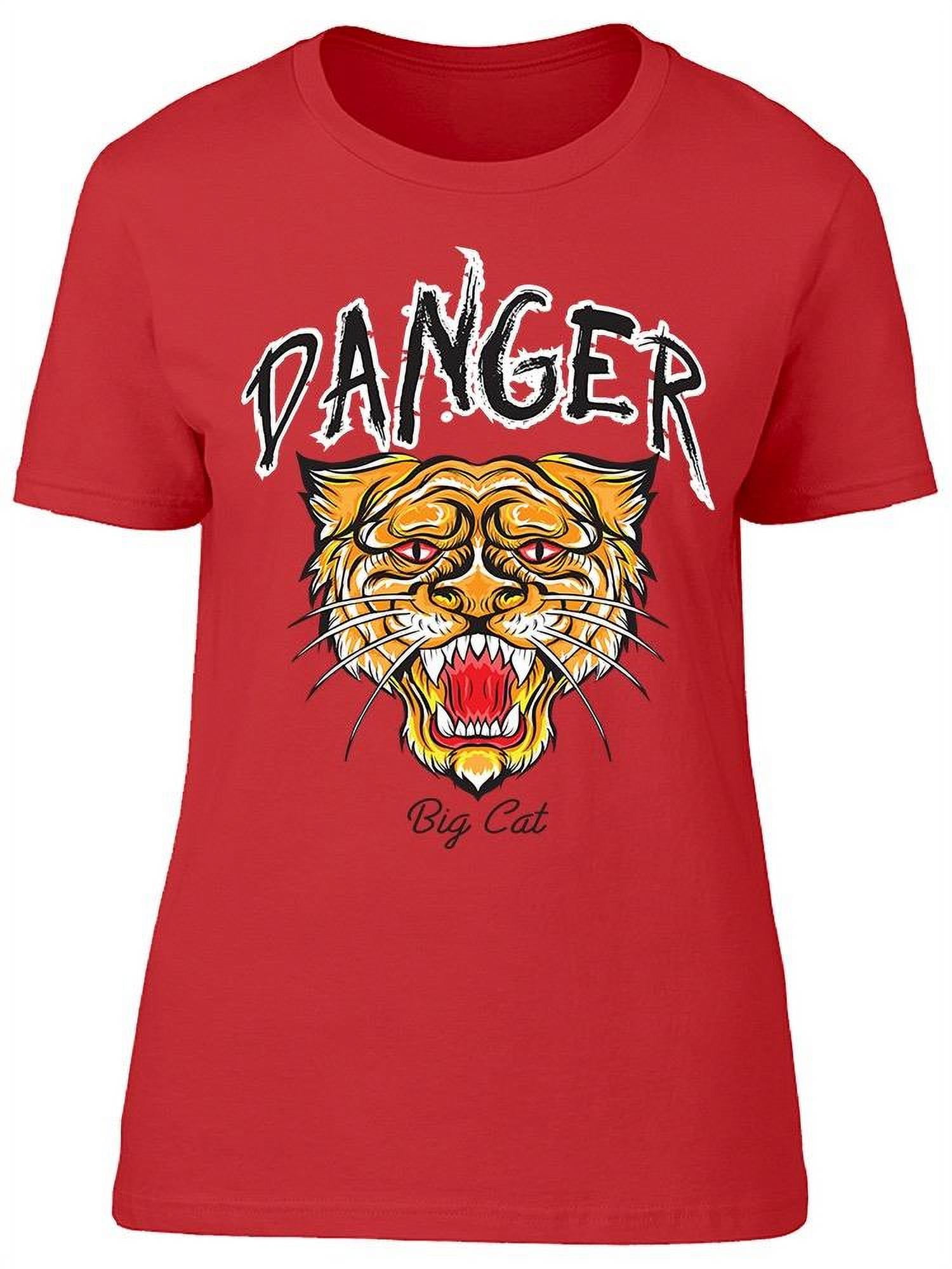 Danger Slogan Tiger T-Shirt Women -Image by Shutterstock, Female Large ...