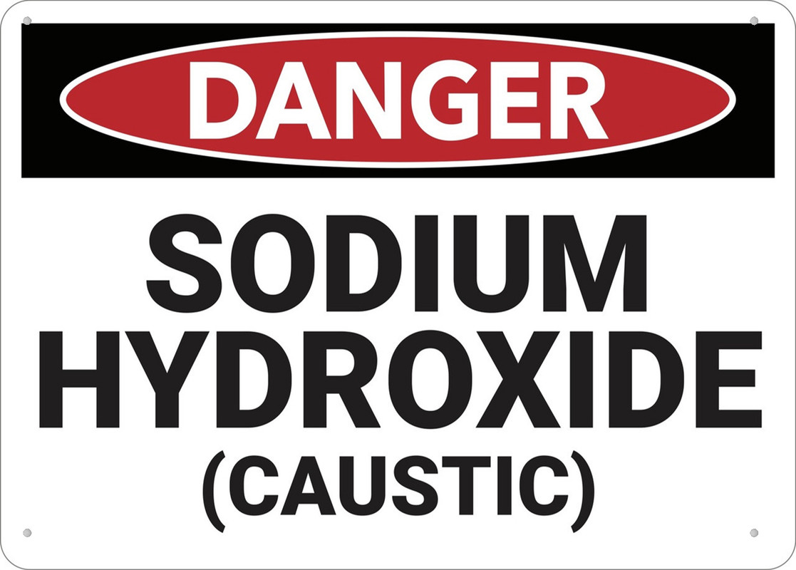 Danger Sodium Hydroxide Sign For House 12" X 8" Yard Sign, Premium ...
