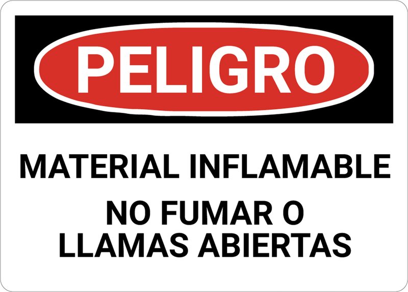 Danger Spanish Flammable Material No Smoking Flames Funny Vintage Tin ...