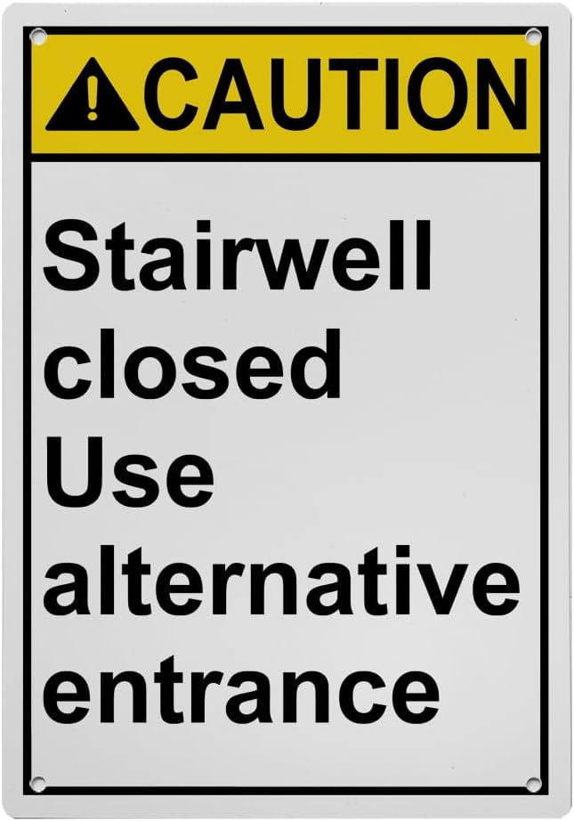 Danger Stairwell Closed Use Alternative Entrance Sign, Industrial Do ...