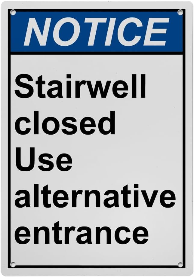 Danger Stairwell Closed Use Alternative Entrance Sign, Industrial Do ...