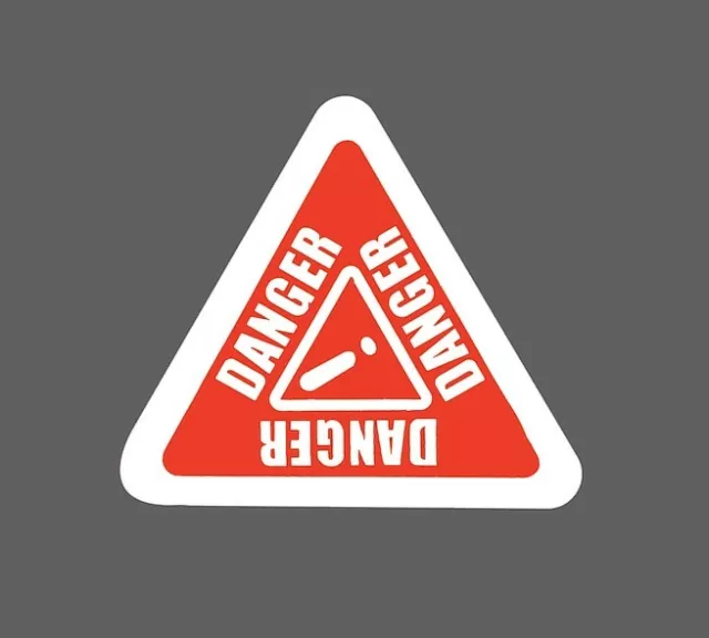 Danger Sticker Exclamation Red Waterproof Sticker Phone Decal Water ...