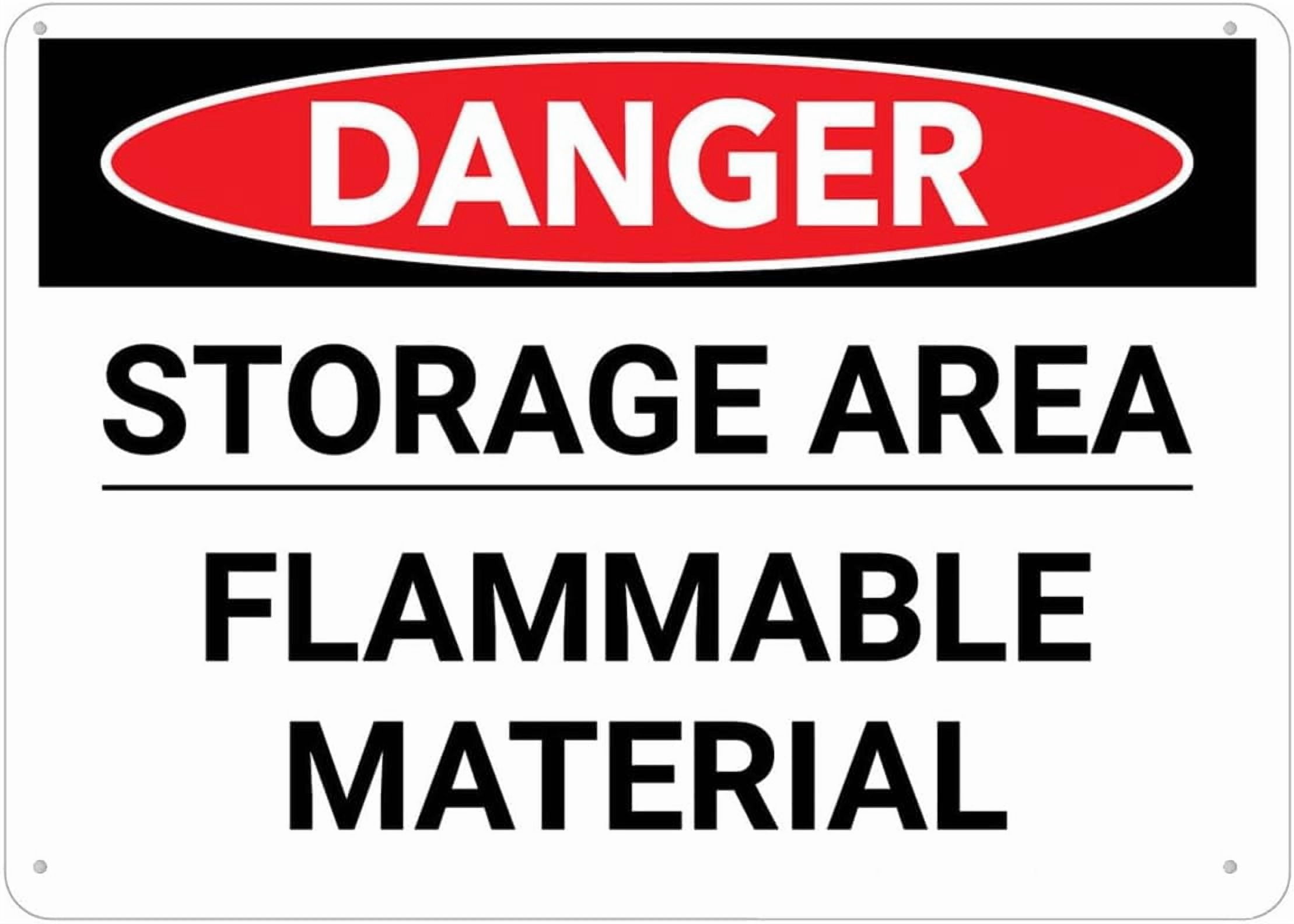 Danger Storage Area Flammable Material Sign Outdoor Metal Sign - 12 X 8 ...