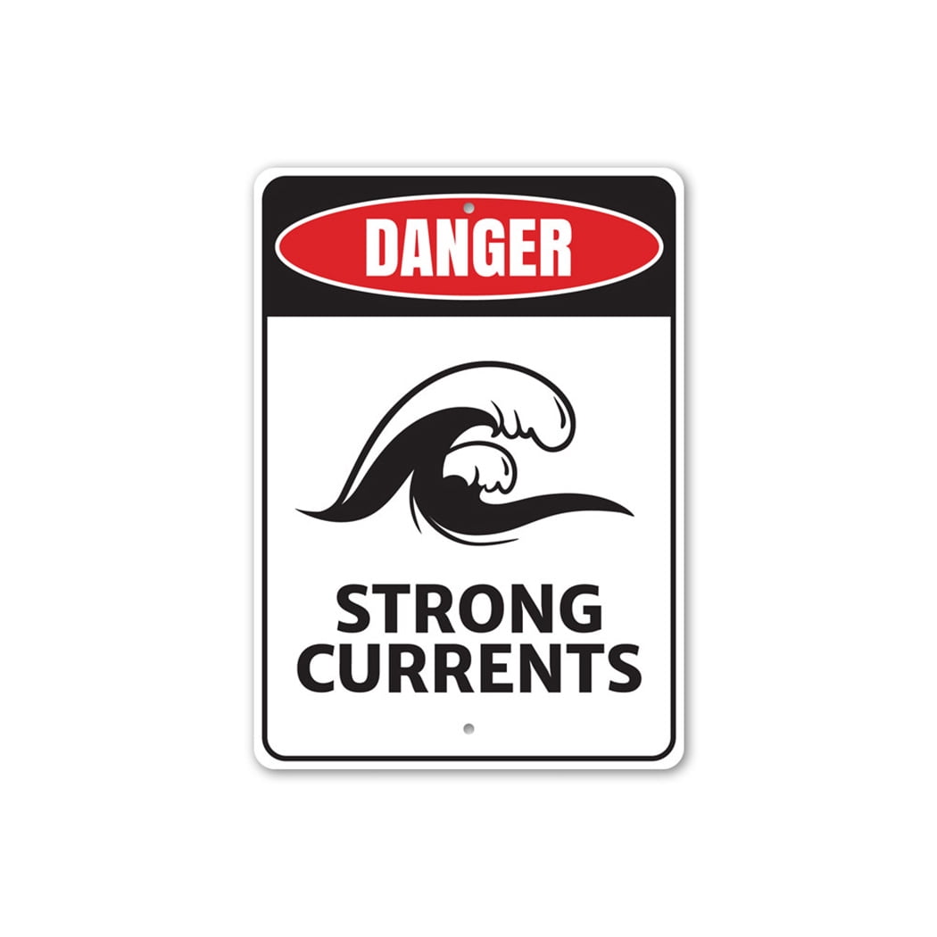 Danger Strong Currents, Beach Safety Warning Sign, Coastal Caution Sign ...