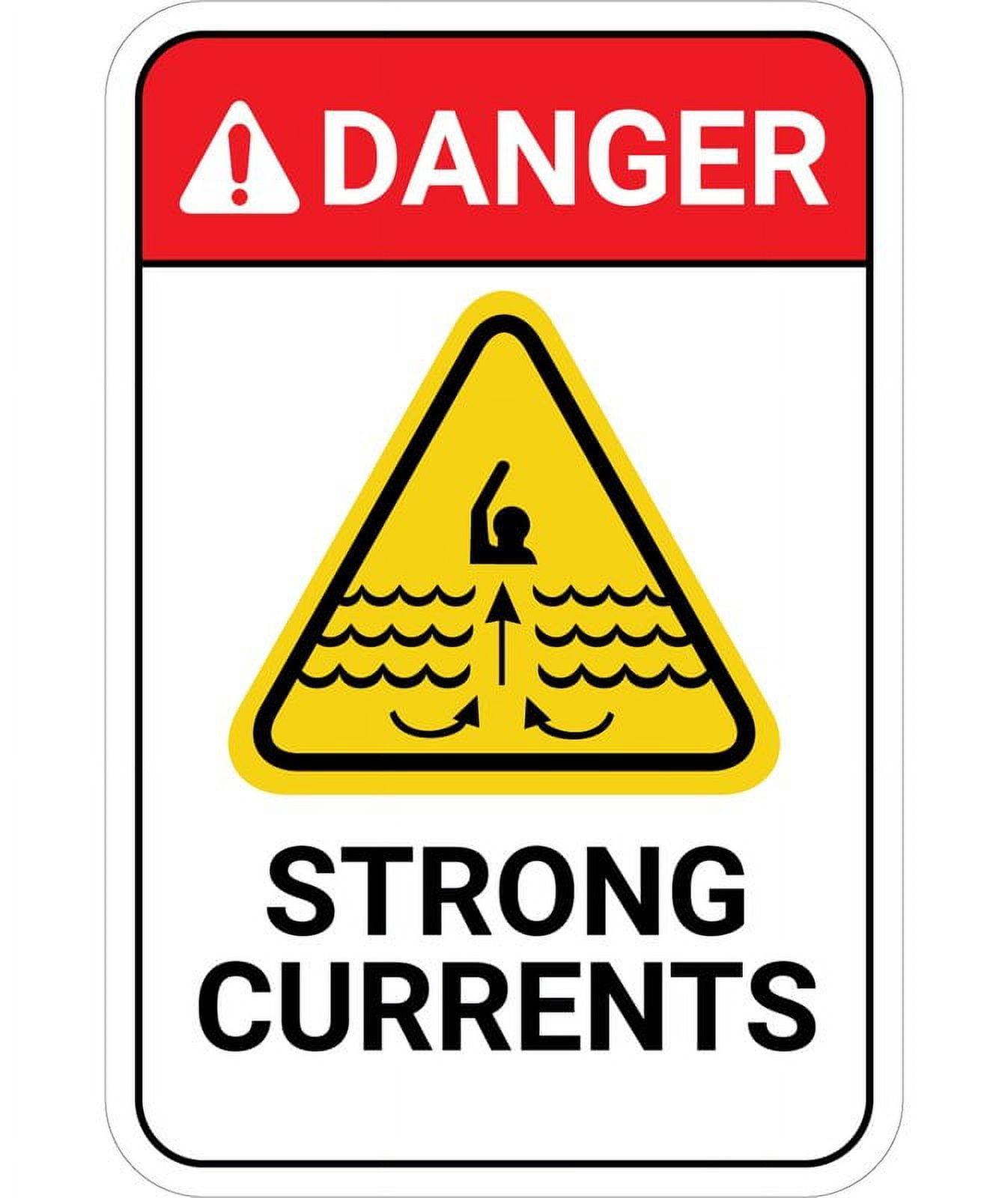 Danger Strong Currents Funny Vintage Tin Signs 8 X 12 Inch Wall Art ...