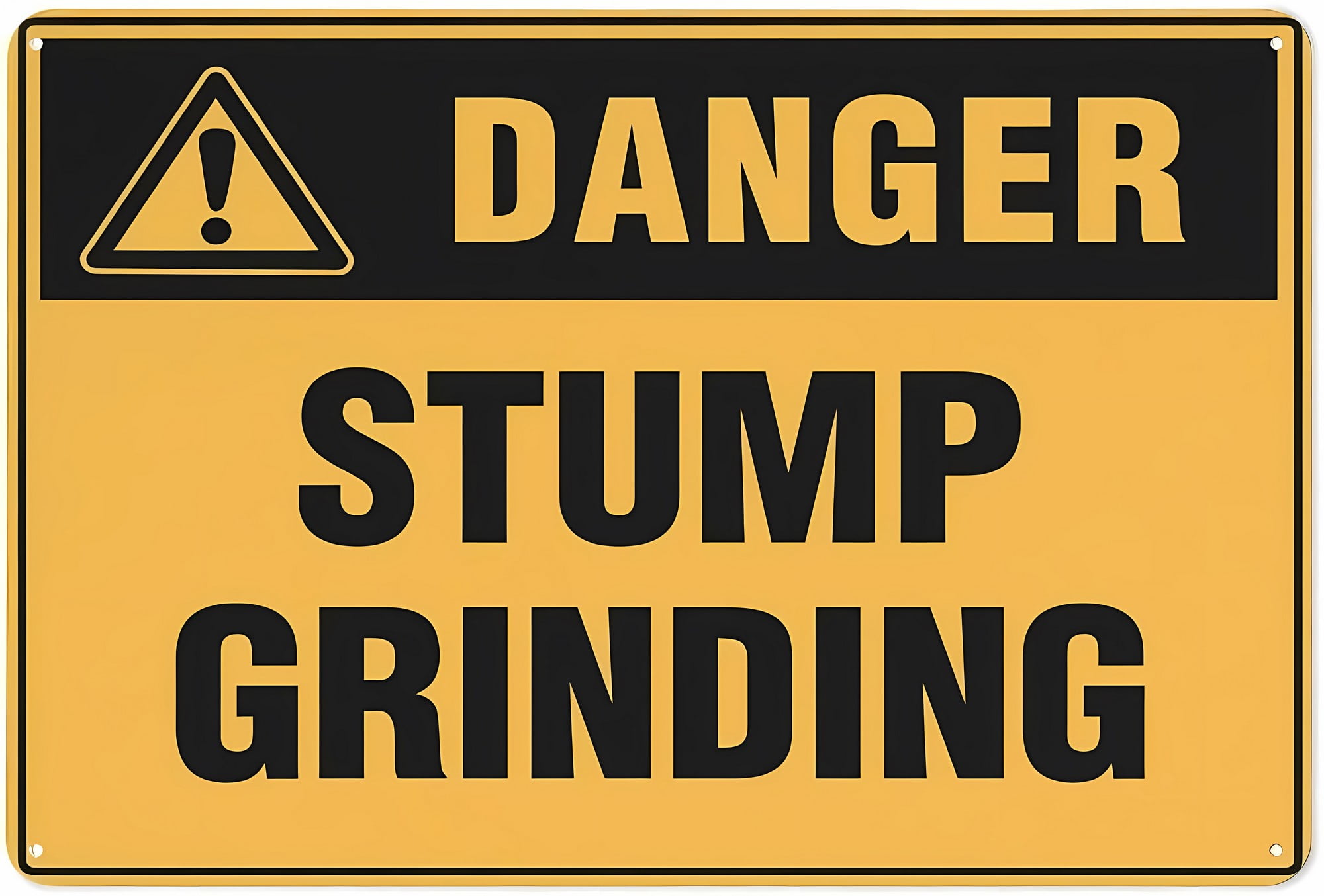 Danger Stump Grinding Sign - 8"x12" Reflective Aluminum Metal Warning ...