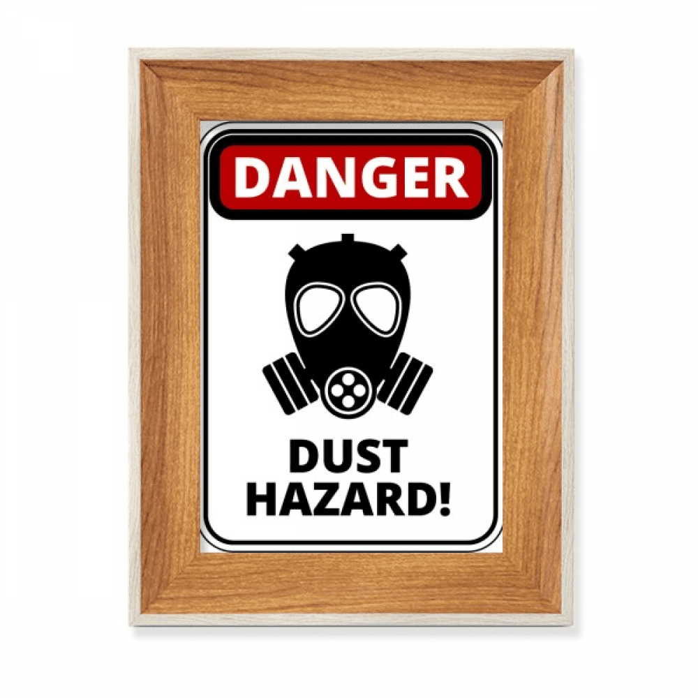 Danger Symbol Dust Hazard Warning Signs Desktop Wooden Photo Frame ...