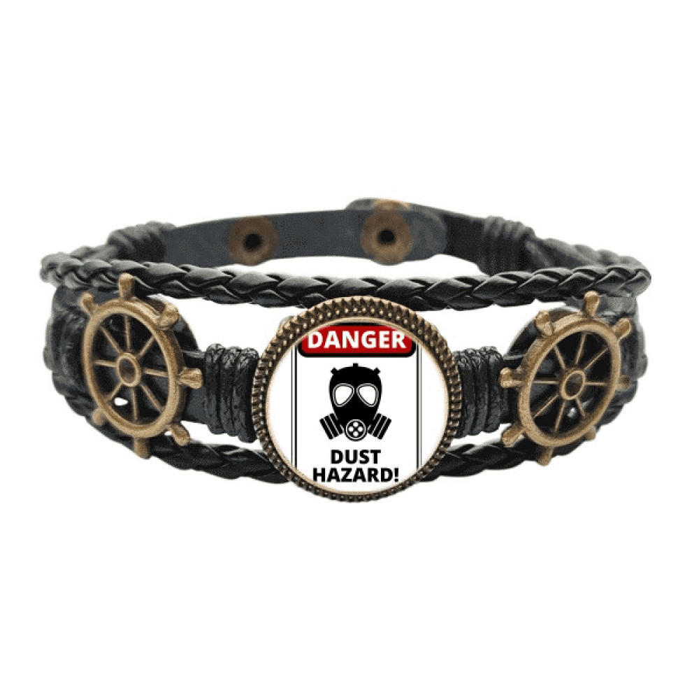 Danger Symbol Dust Hazard Warning Signs Leather Braided Ocean Bracelet ...