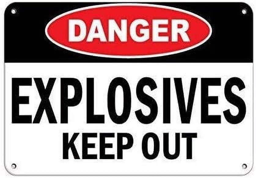 Danger Tin Sign Danger Explosives Keep Out Funny Aluminum Sign Decoration Home Road Street ...