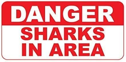 Danger Tin Sign Danger Sharks in Area Funny Aluminum Sign Decoration ...