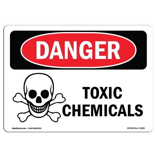 Danger Toxic Chemicals OSHA Plastic Sign - Walmart.com