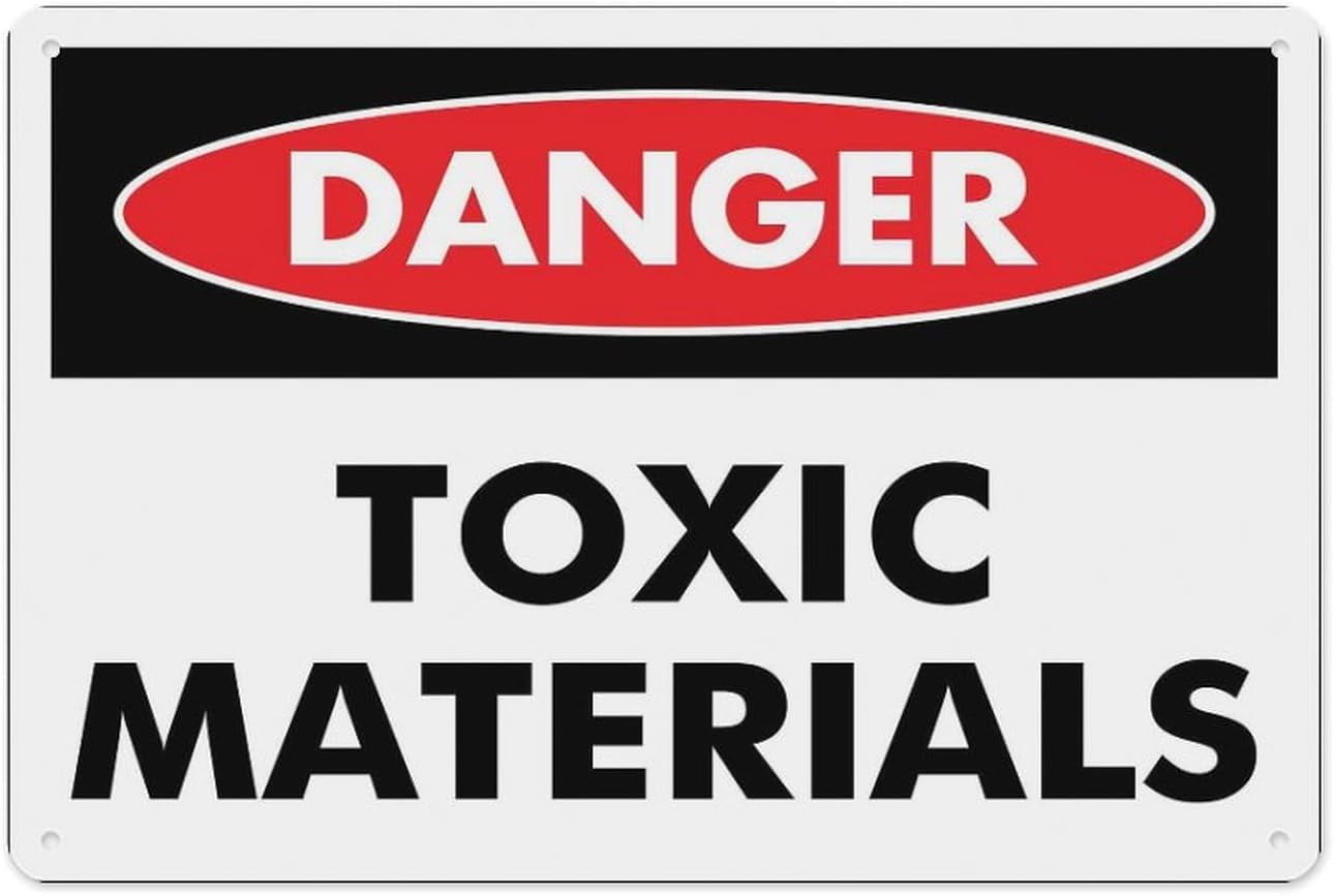Danger Toxic Materials Sign 8"x12" - Aluminum Tin Warning for Home ...