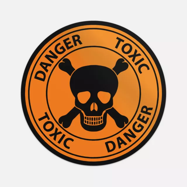 Danger Toxic Skull Sticker Phone Decal Water Bottle Stickers Car Decals ...