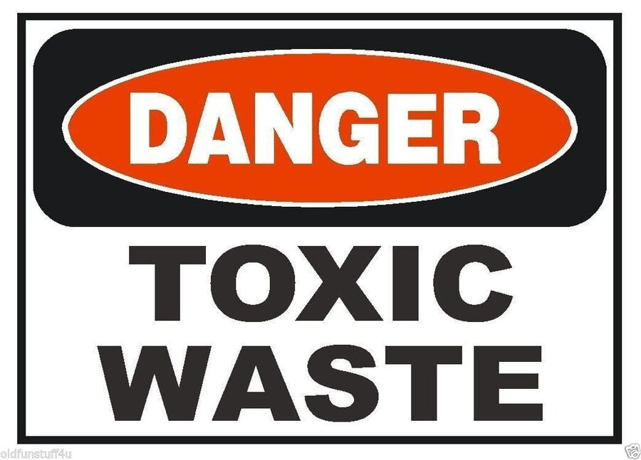 Danger Toxic Waste Business Safety Sign Decal metal aluminium Sign ...