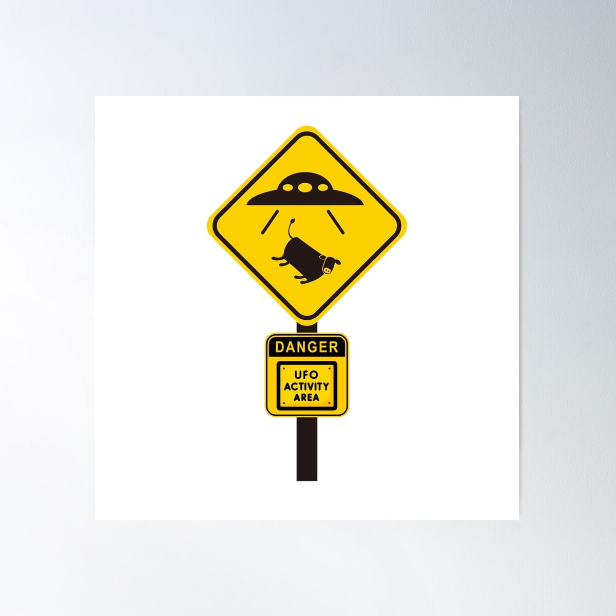 Danger Ufo Activity Area Poster Wall Art, Modern Wall Decor For Living ...