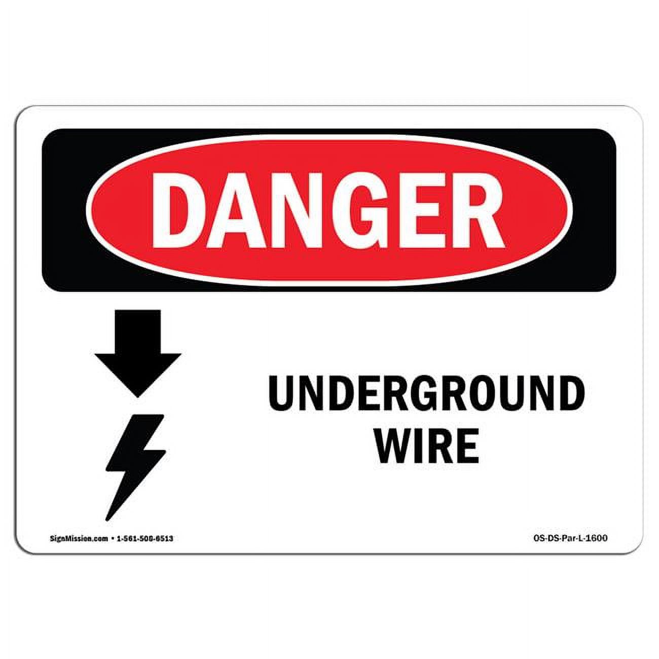 Danger Underground Live Wire OSHA Decal Sign - Walmart.com