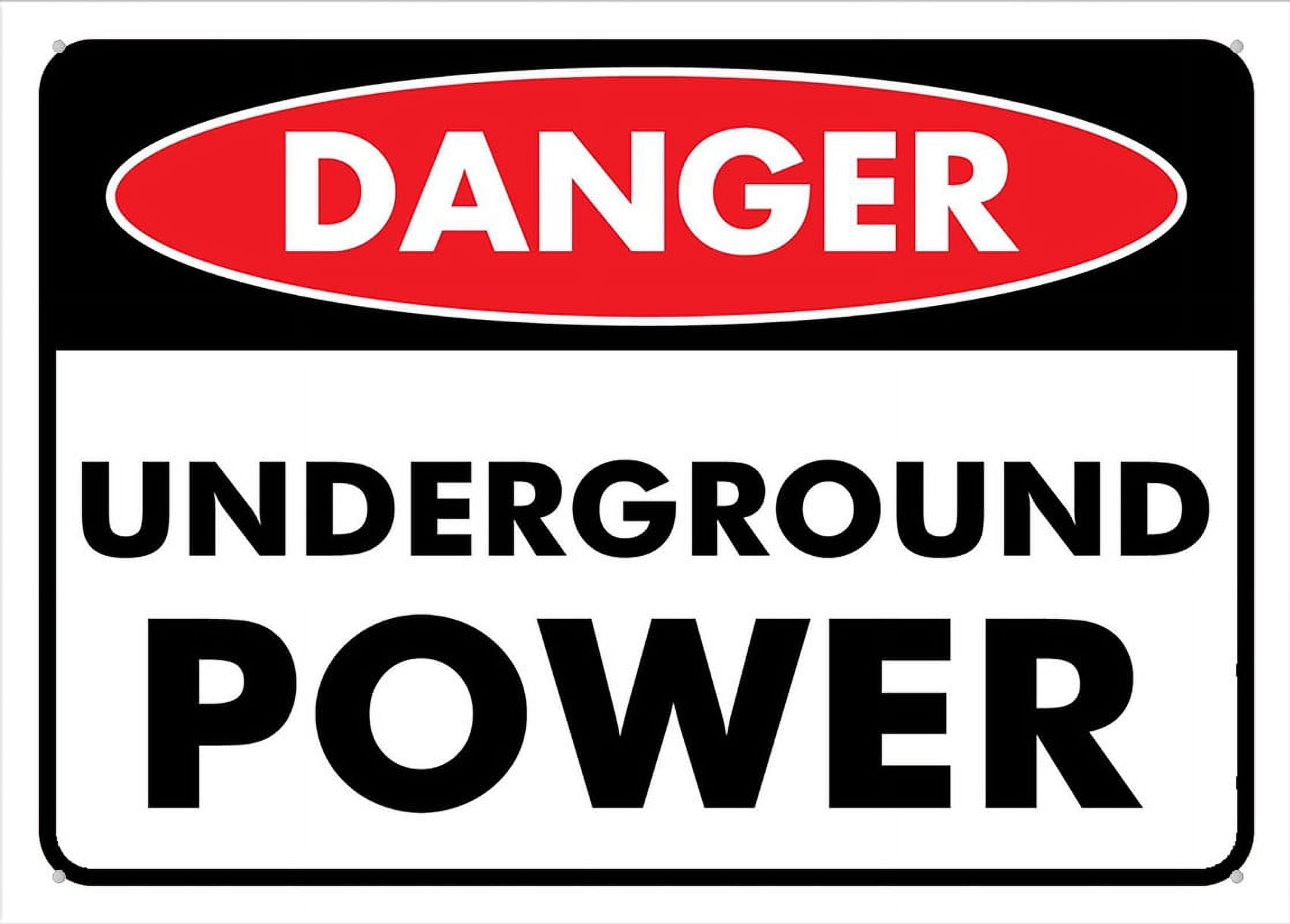 Danger Underground Power Sign Metal 8X12 Inch Rust Free Aluminum,Uv Ink ...