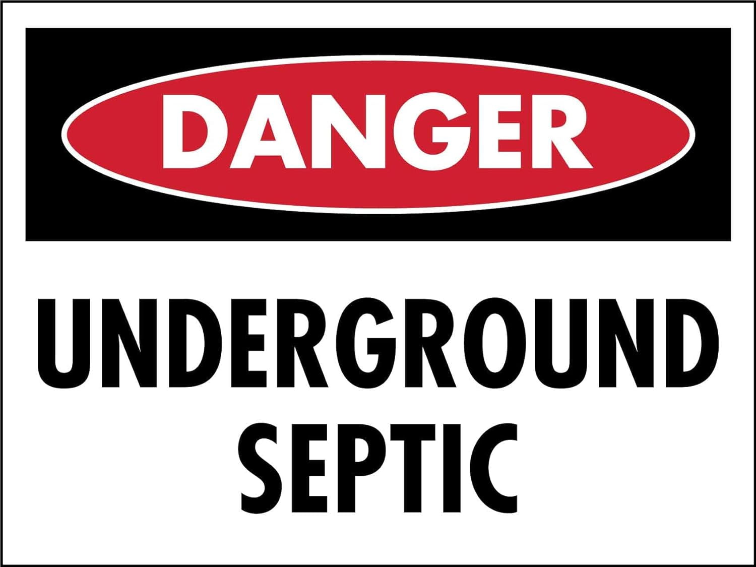 Danger Underground Septic Sign Metal Tin Sign12x16 Inches Caution ...