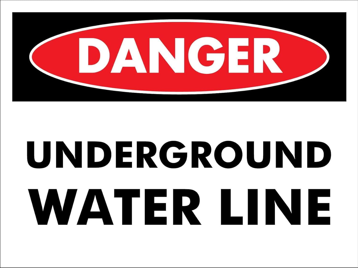 Danger Underground Water Line Sign Metal Tin Sign Caution Danger Safety ...