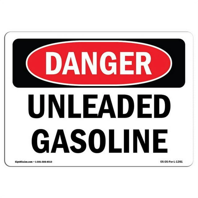 Danger Unleaded Gasoline OSHA Decal Sign - Walmart.com