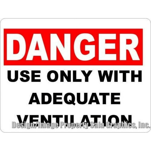 Danger Use Adequate Ventilation Sign - Walmart.com