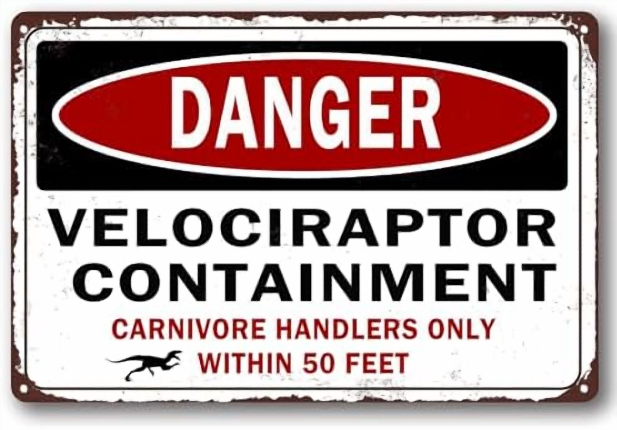 Danger Velociraptor Containment Dinosaur Park banner Decor Movie ...