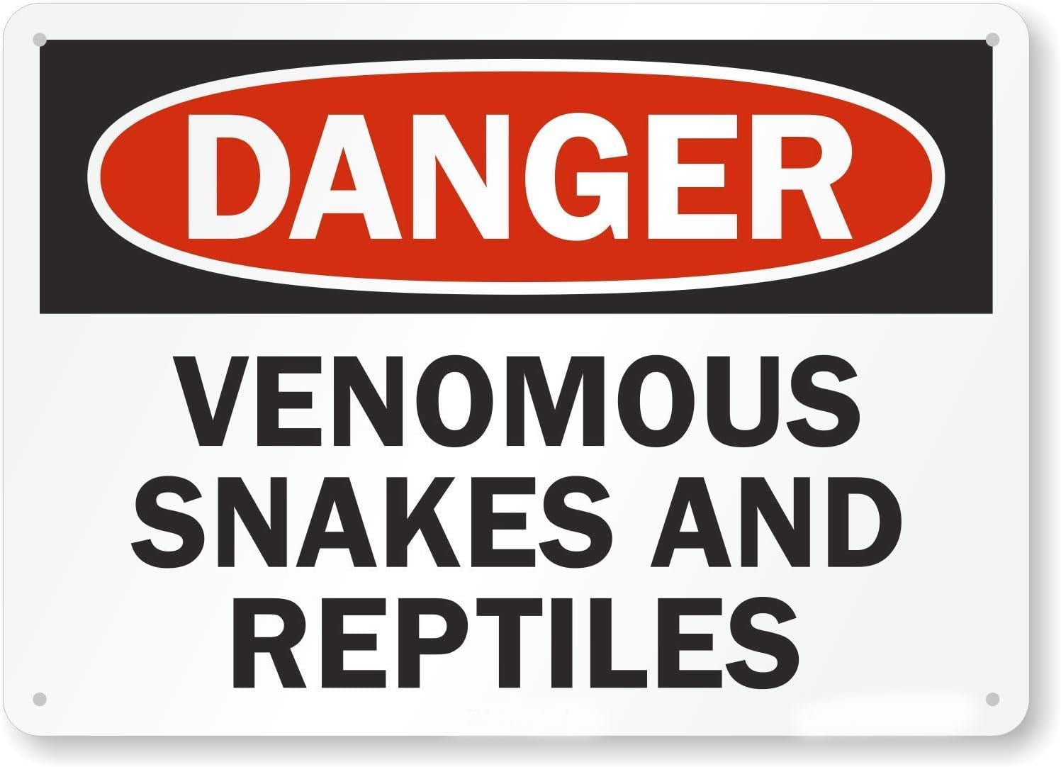 Danger Venomous Snakes And Reptiles Metal Tin Sign Aluminum Warning ...