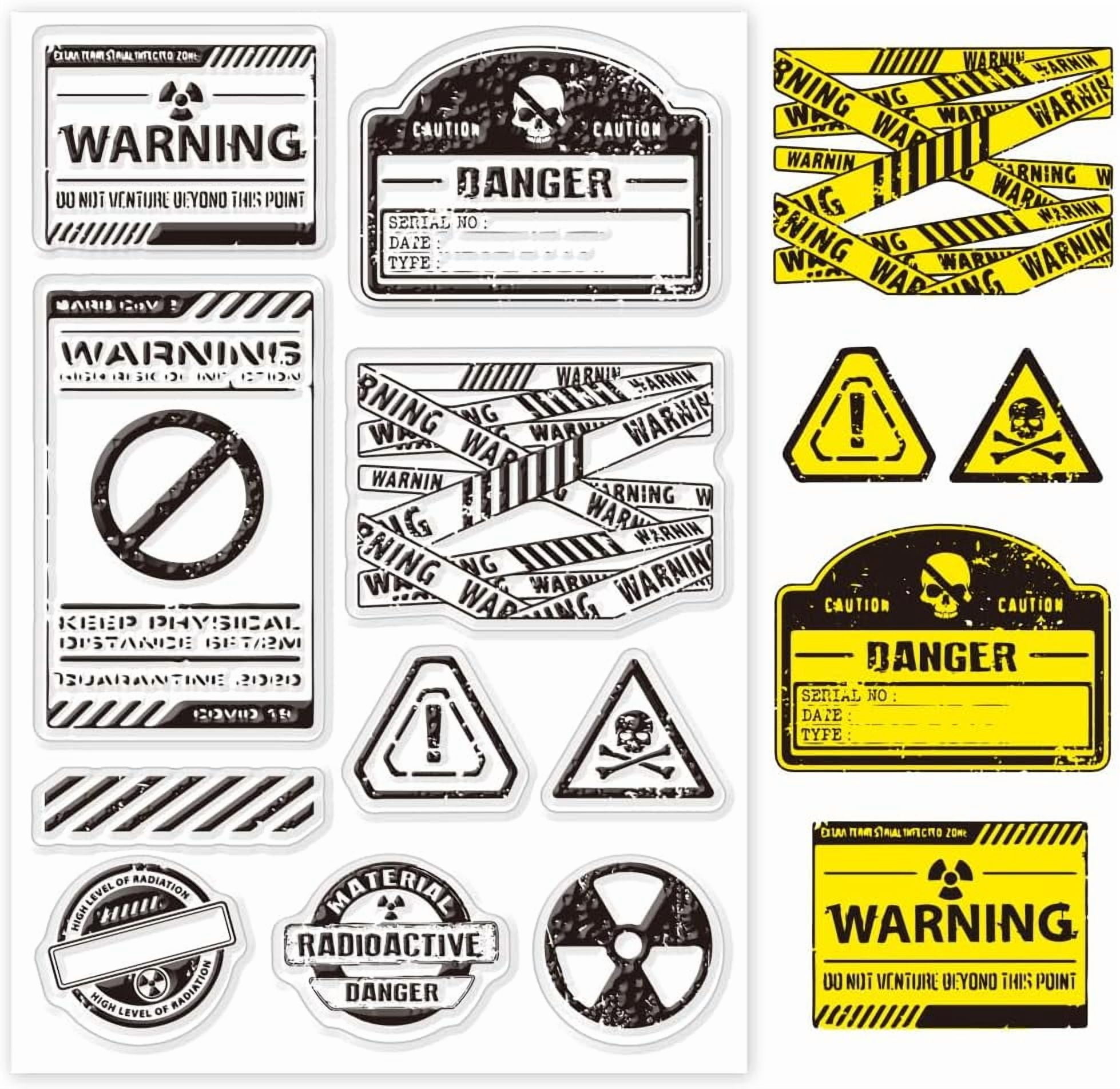 Danger Warning Clear Stamps for DIY Scrapbooking Prohibition Symbol ...