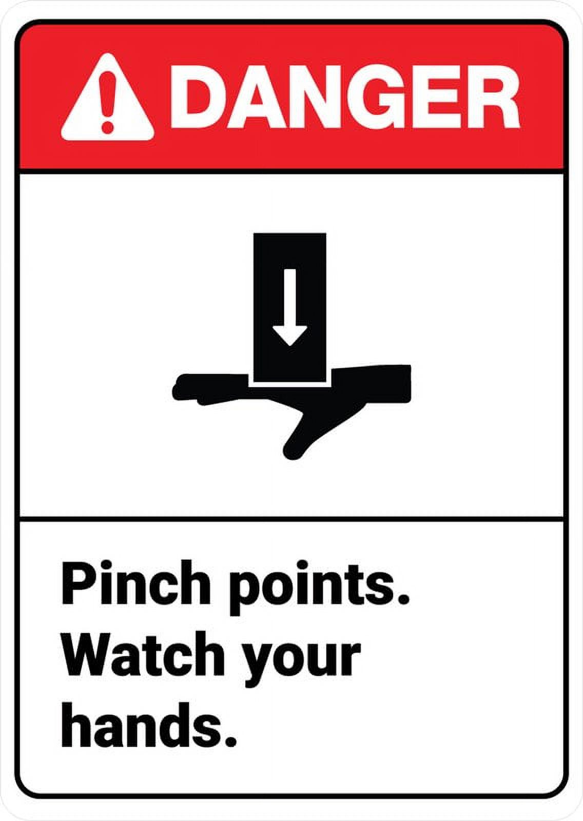 Danger Warning Pinch Points Watch Hands Retro Metal Tin Signs 12X8 Inch ...