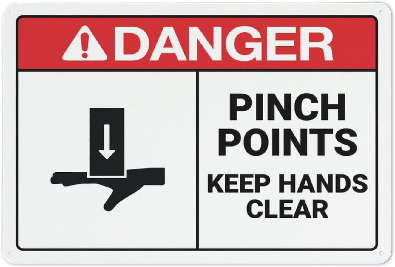Danger Warning Pinch Points Watch Hands Retro Vintage Sign Home Bar Pub ...