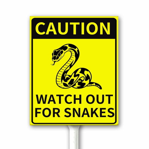 Danger Watch Out for Snakes Sign with Stake, Warning Parking Sign for ...