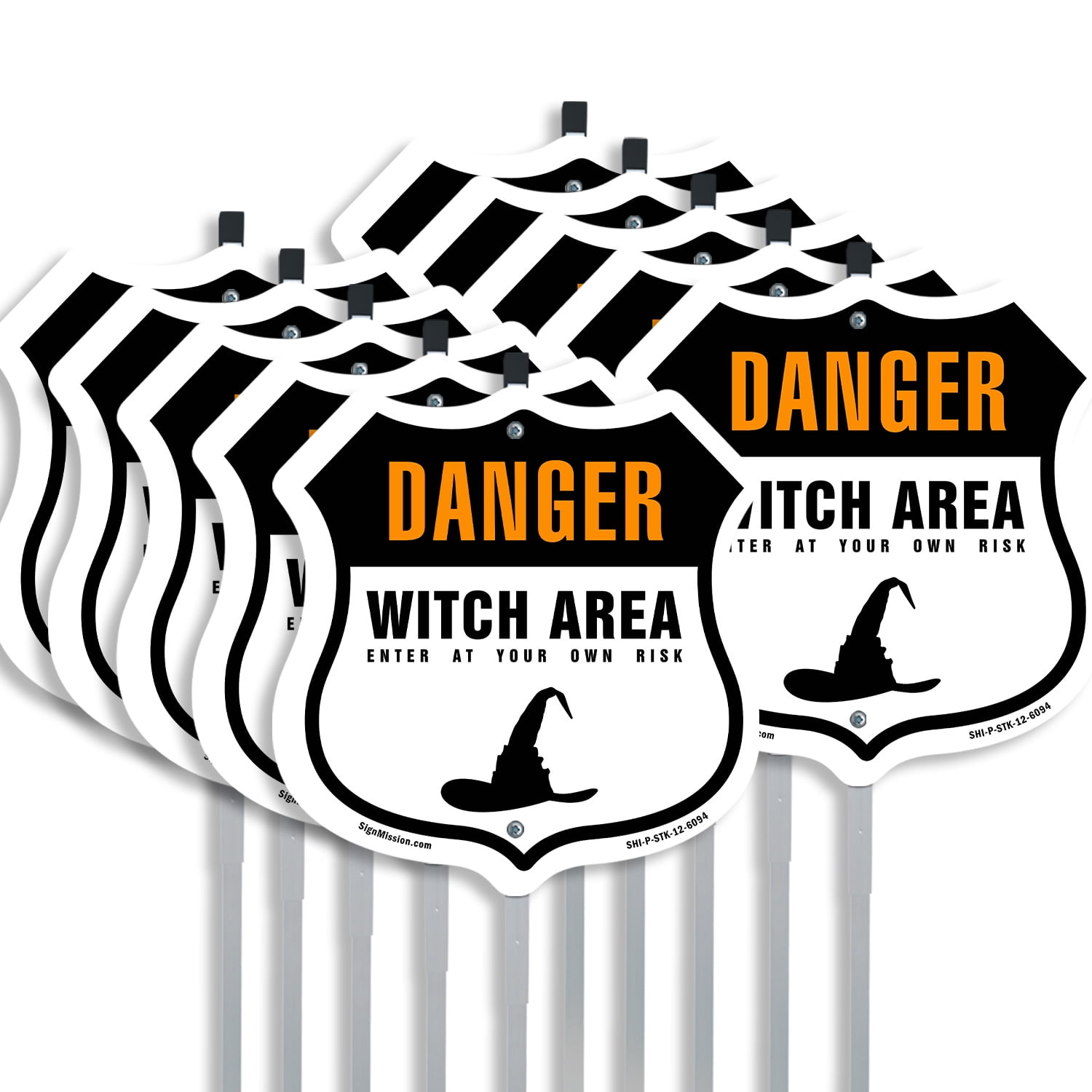 Danger Witch Area Enter At Your Own Risk (10 Pack) 12 inch X 12 inch ...