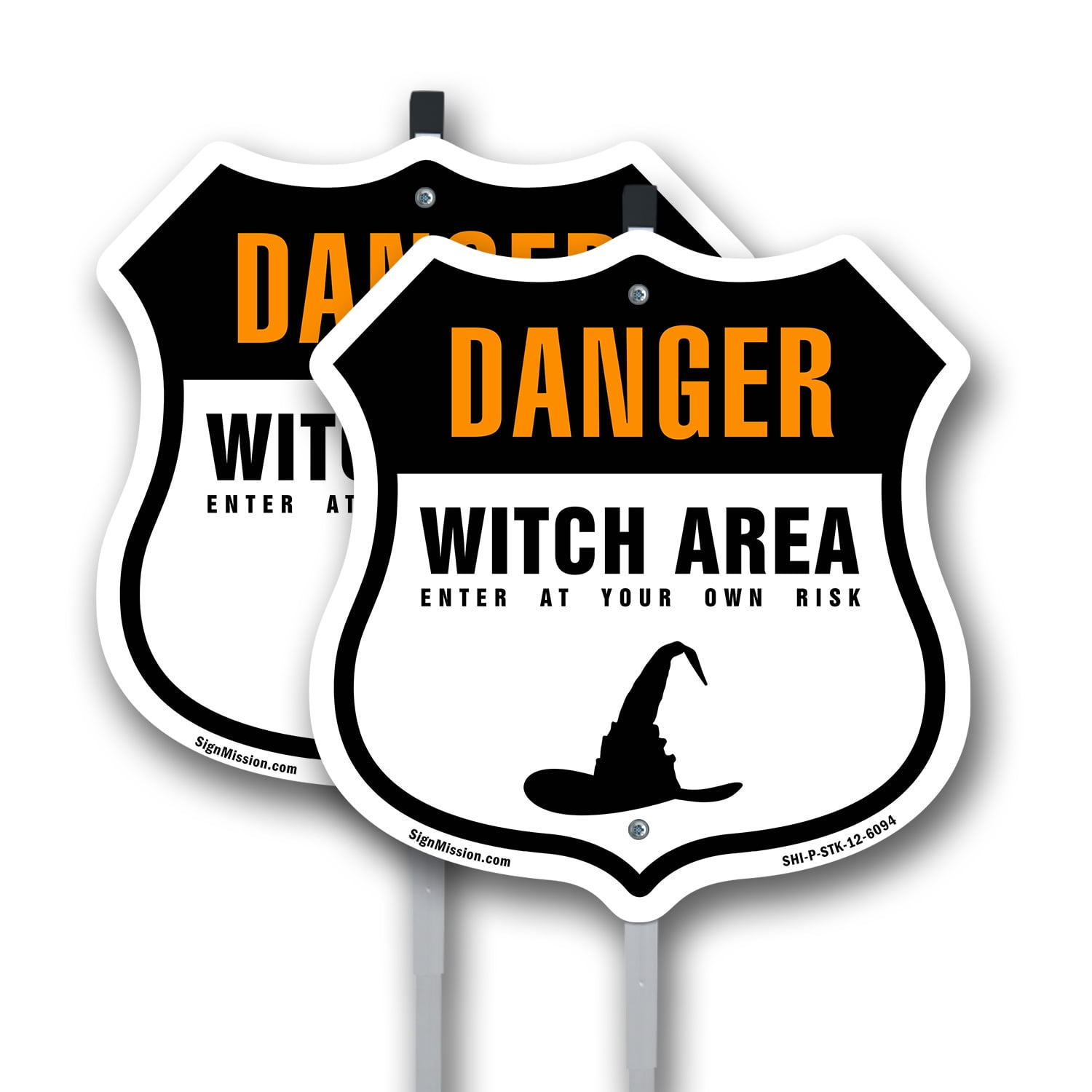 Danger Witch Area Enter At Your Own Risk (2 Pack) 12 inch X 12 inch ...
