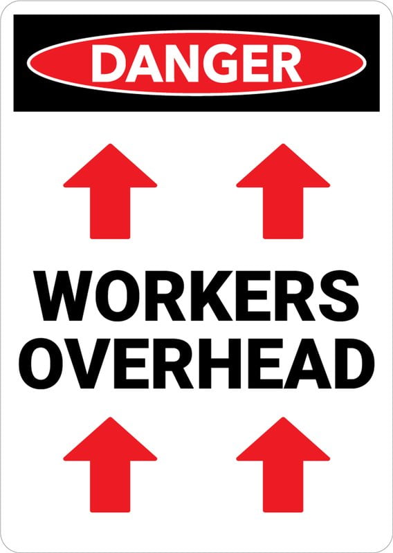 Danger Workers Overhead Sign With Arrows Funny Vintage Tin Signs 8 X 12 ...