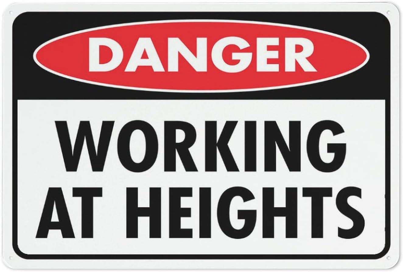 Danger Working At Heights Sign Outdoor Metal Sign - 12 X 8 Metal Signs ...
