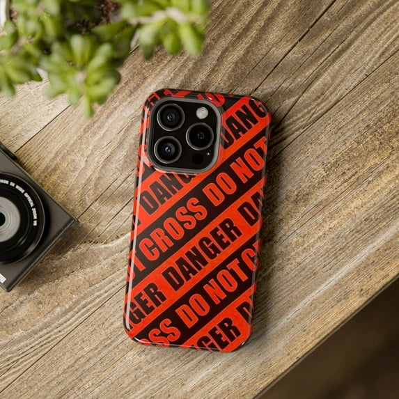 Danger Zone Bold Red Warning Graphic Art Phone Case with iPhone 17 to ...