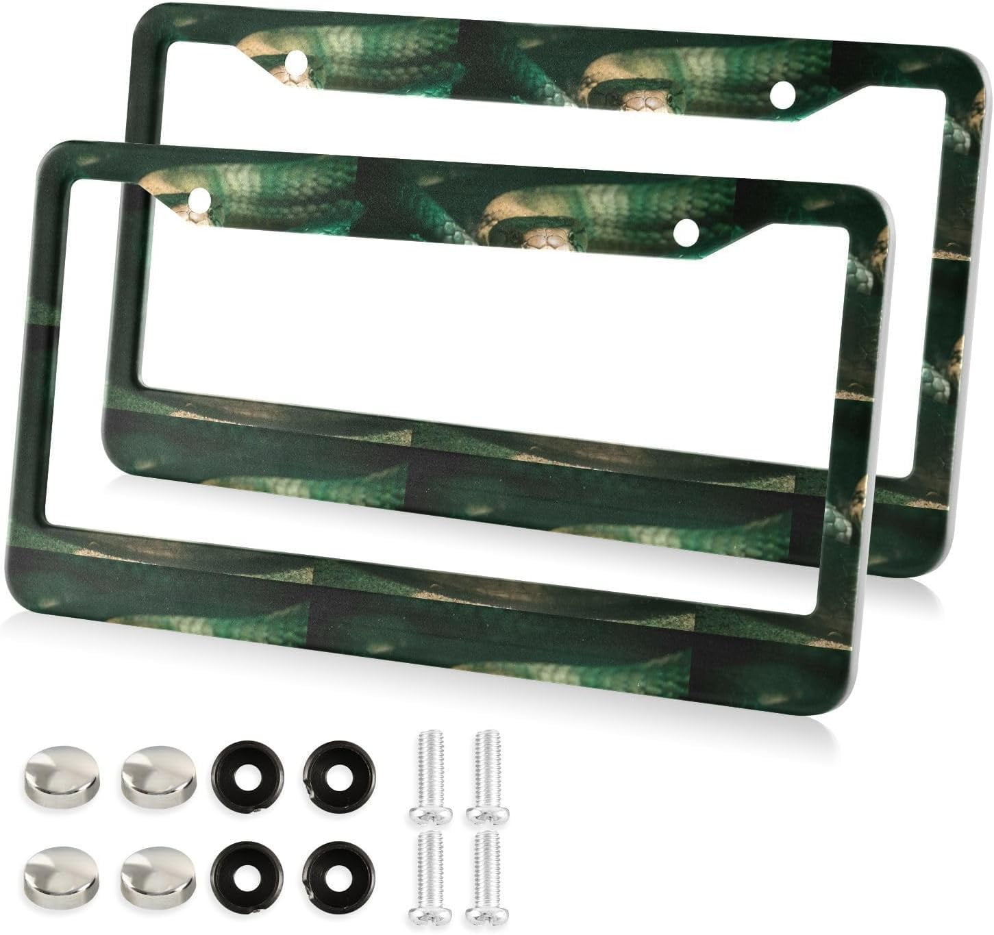 Dangerous Cobra Snake License Plate Frame, Decorative Aluminum Car Tag ...