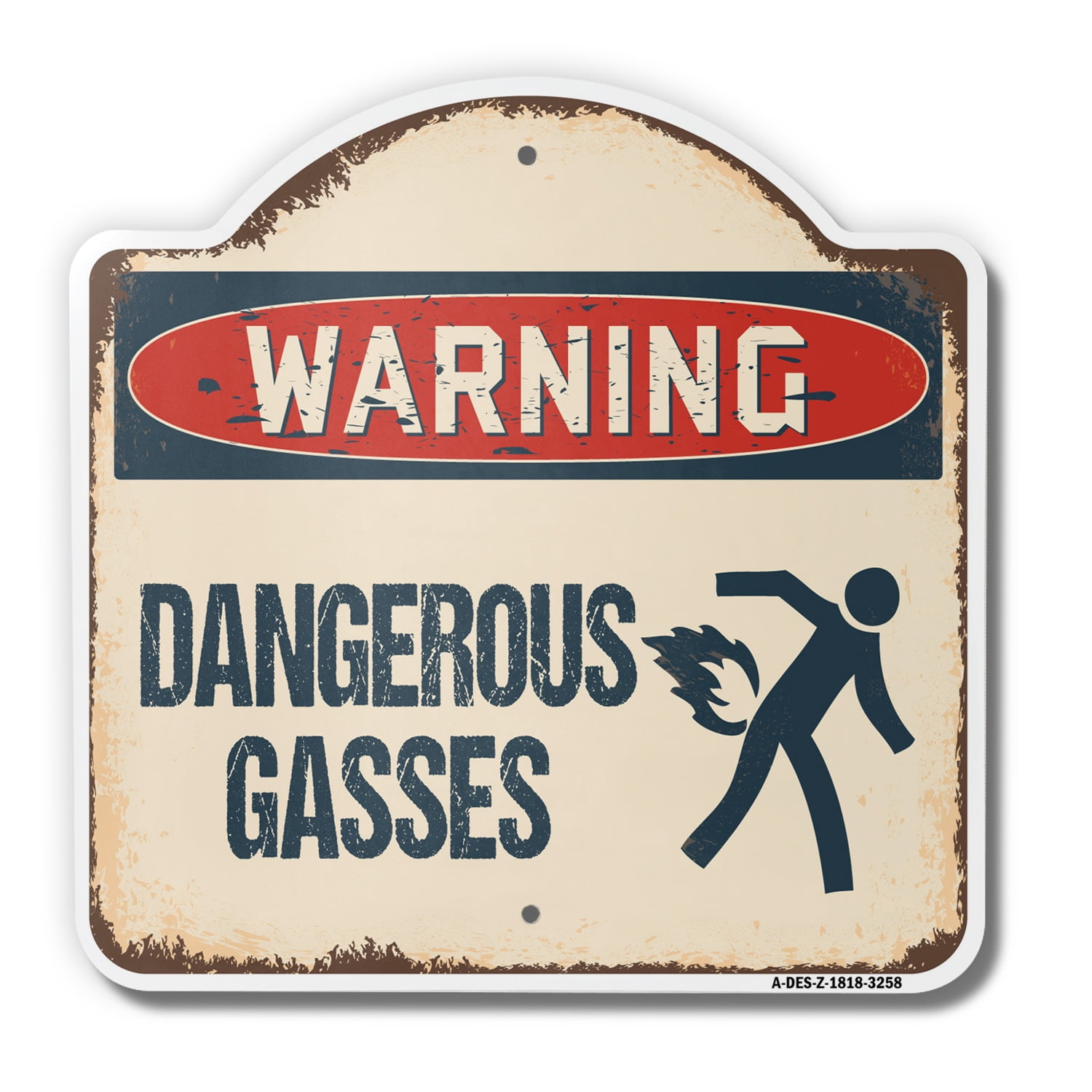 Dangerous Gases 18" X 18" Heavy-Gauge Aluminum Architectural Sign ...