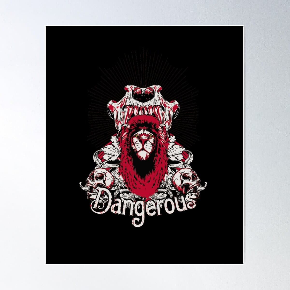 Dangerous Killer Lion Zoo Safari Poster Wall Art, Modern Wall Decor For ...