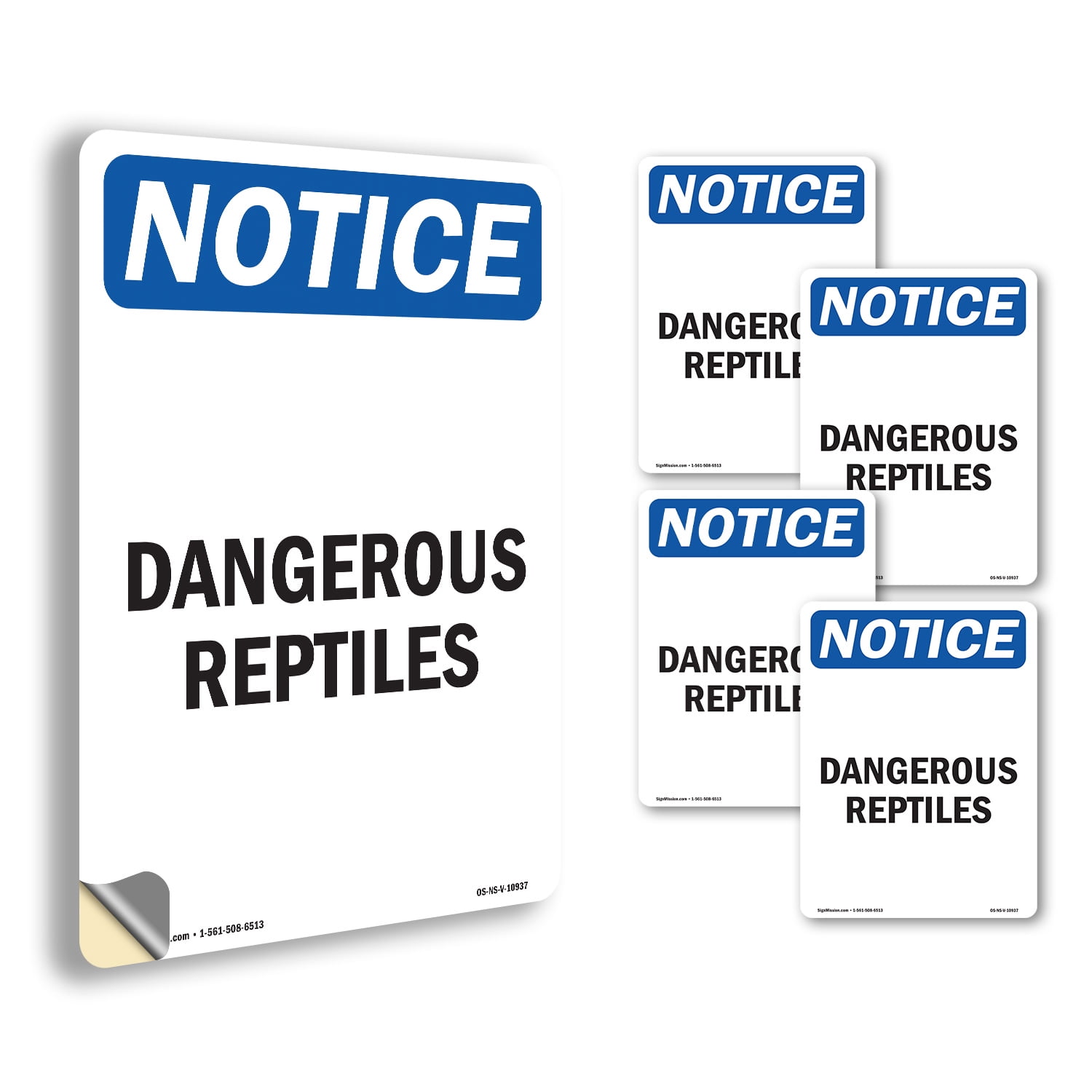 Dangerous Reptiles OSHA Notice Vinyl Decal Label 18 Inch x 12 Inch - 5 ...