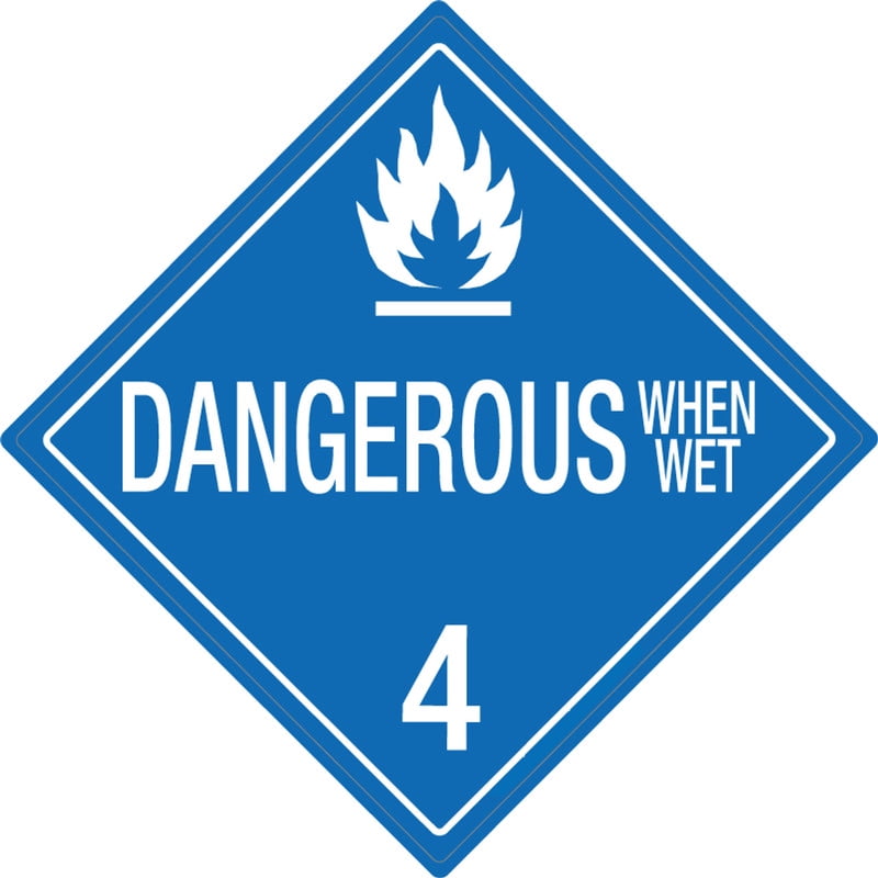 Dangerous When Wet Class 4 Placard Sign Outdoor Signs Aluminum 12 Inch ...