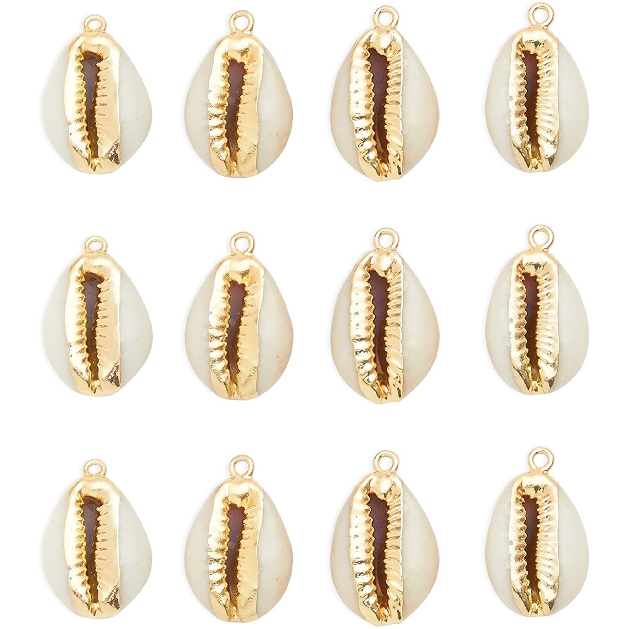 Dangle Charms for DIY Jewelry Making, Cowrie Sea Shell (0.7-0.8 In, 12 ...