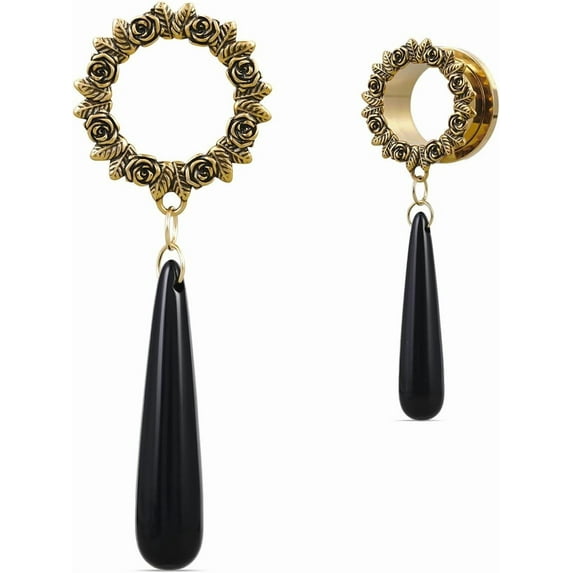 Dangle Gauges for Earrings, Screw Back Stainless Steel Tunnels and ...