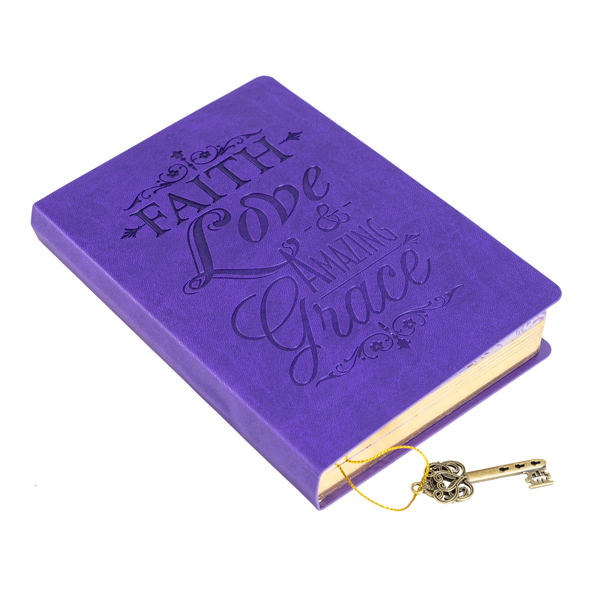 Dangle Journal : Leather Wrapped Purple Faith Love & Amazing Grace, Key ...