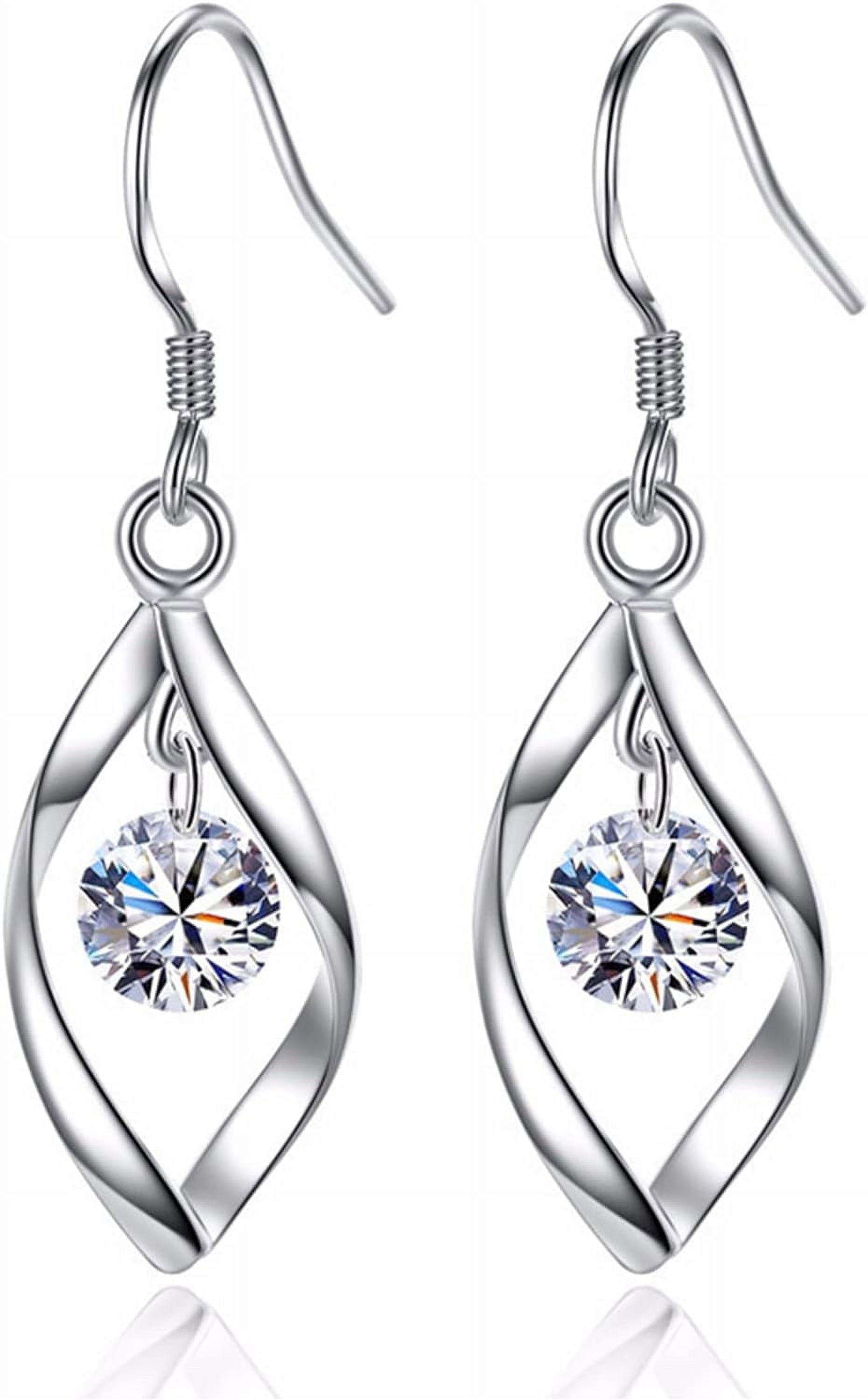 Dangling Earrings for Women,18K Gold Linear Swirl Wire Earrings For ...